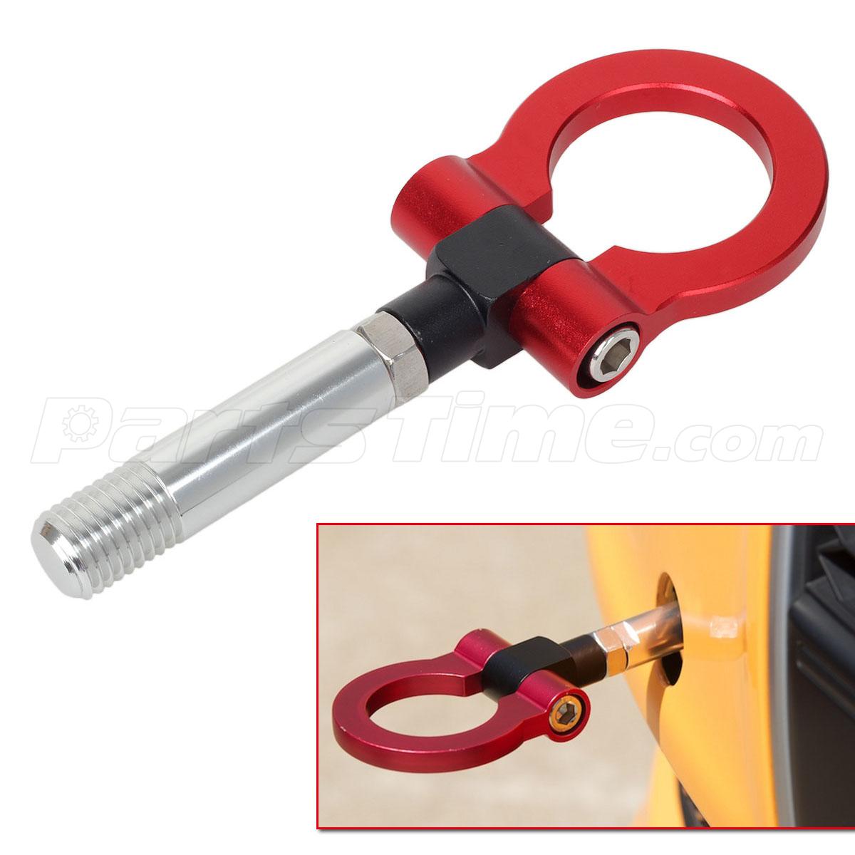 1x Red Front Rear Tow Hook Towing Kit Cnc Billet Aluminum Car Tool